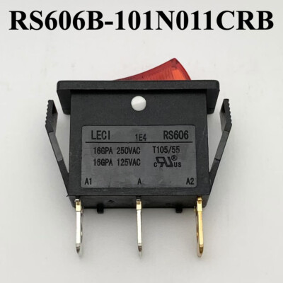 Red light LECI RS606B-101N011CRB Rocker Switch 2Pins 16(4)A 125/250VAC ...