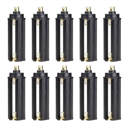 10x 3-AAA Battery Holder Cylindrical Case Plastic Flashlight Lamp Round ...