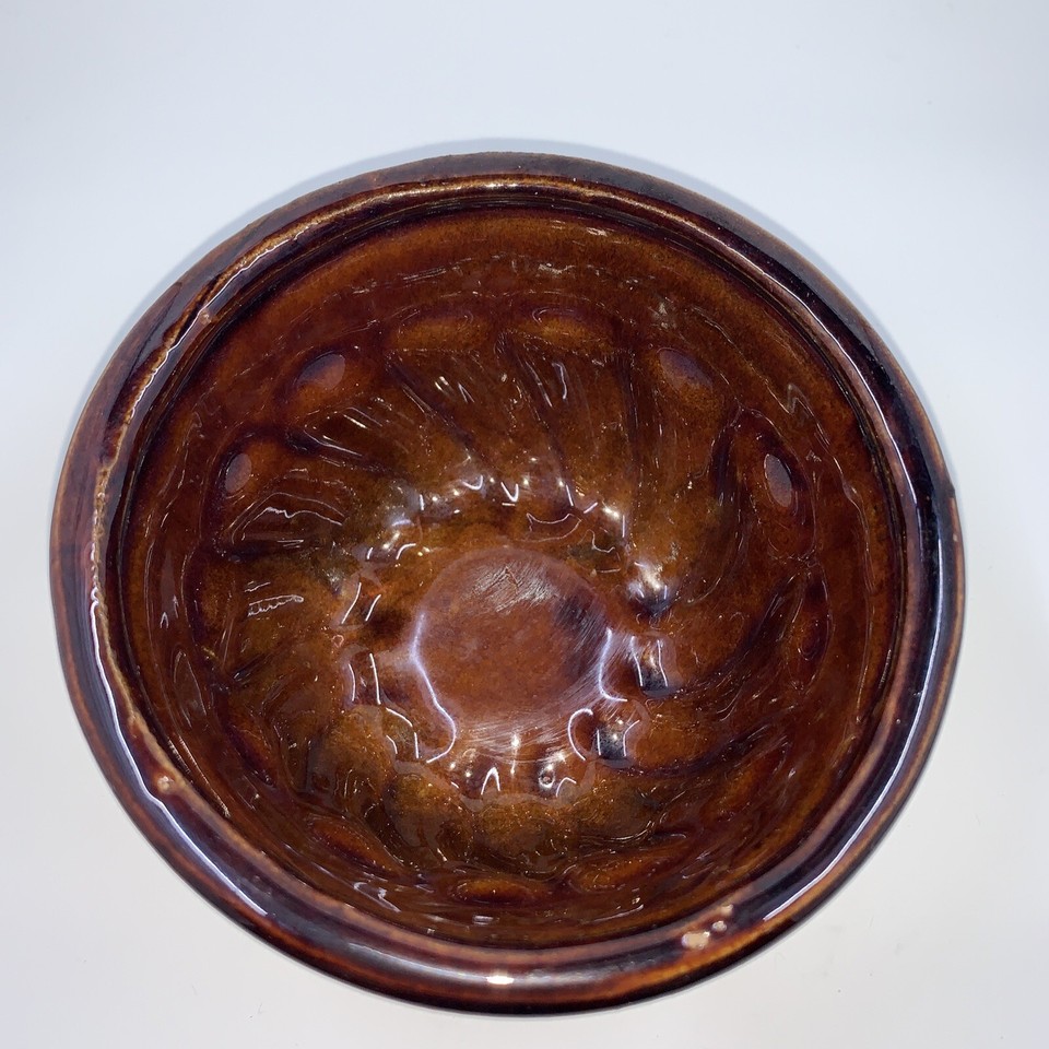 VTG Terra-Cotta Pudding Gelatin Cake Dessert Mold Turks Head Swirl ...