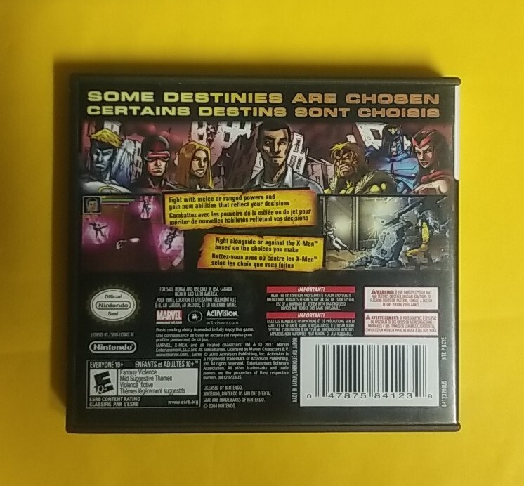 X-Men: Destiny (Nintendo DS, 2011) Activision MARVEL Game Case Manual ...