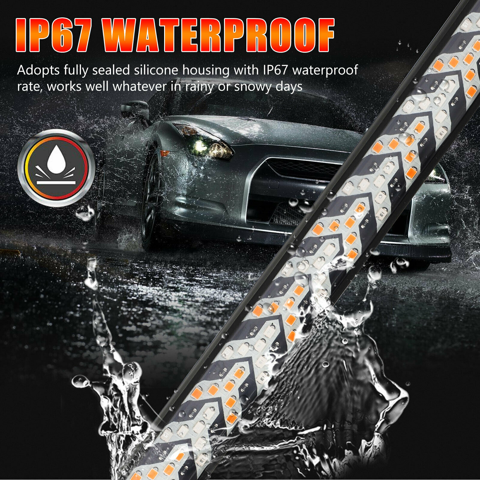 48in Arrow Truck Tailgate Strip LED Sequential Brake Stop Signal Tail ...