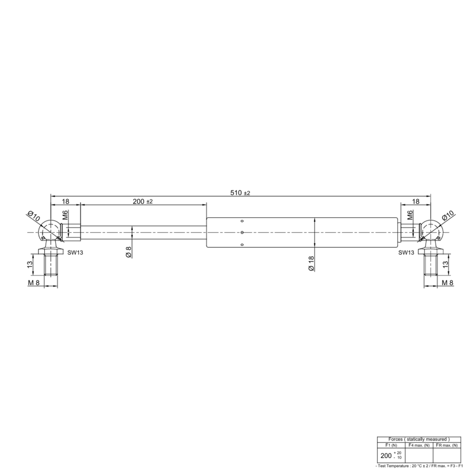 Gas Damper for Deutz-Fahr D4507 D4807 D5207 Screen / Rear Window 2 x ...