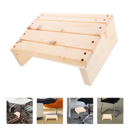 1Pc Office Desk Footstool Wooden Angled Foot Rest Cushion Ergonomic ...