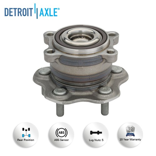FWD Front Rear Wheel Hub and Bearing for 2013 2014 2015-2019 Infiniti ...