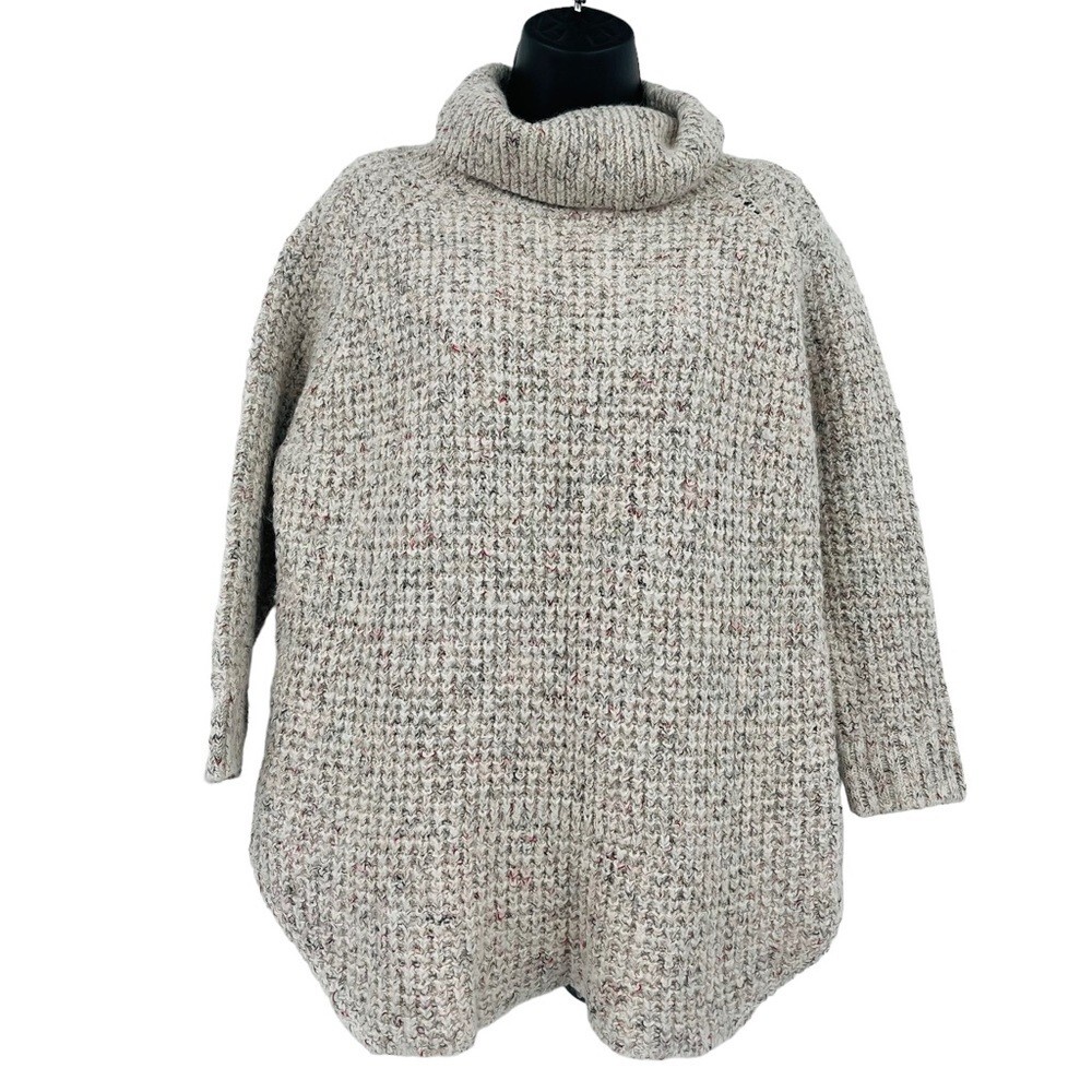 Free People Dylan Tweedy sweater turtle neck waffle k… - Gem