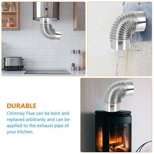 Set of 3 Fireplace Flue Pipe Chimney Elbow Exhaust Camping Stove | eBay UK