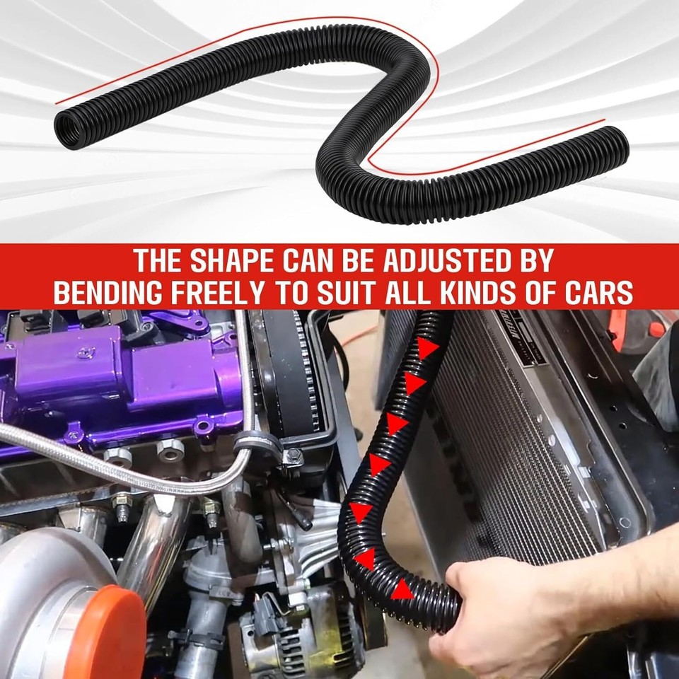 48" Stainless Steel Radiator Flexible Coolant Water Hose w/ Caps Kit ...
