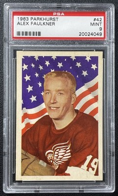 ALEX FAULKNER PSA 9 1963-64 PARKHURST #42 ROOKIE RC RED WINGS 4049 | eBay