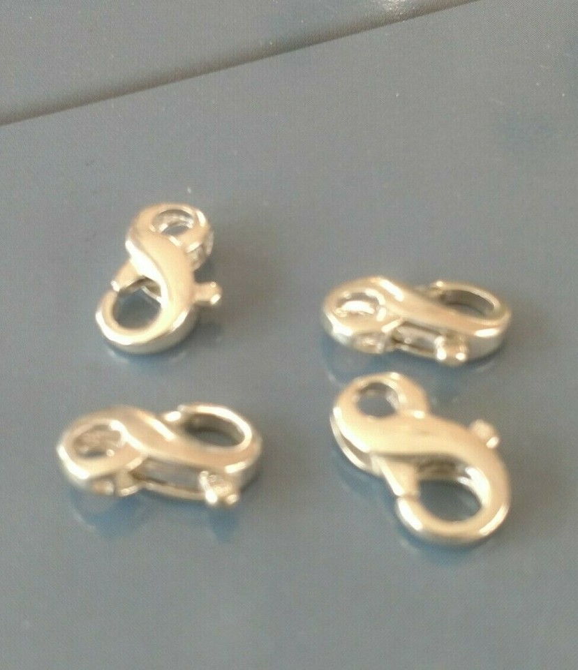 Sterling Silver Infinity Shape Clasps 14 x 10 MM Heavy Quality Clasps 6 ...
