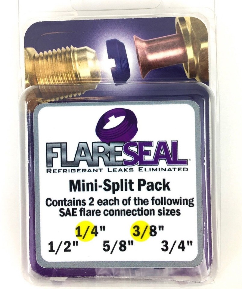 DIY Flare Seal Ductless Mini Split Pack HVAC stop Flare leaks FlareSeal ...