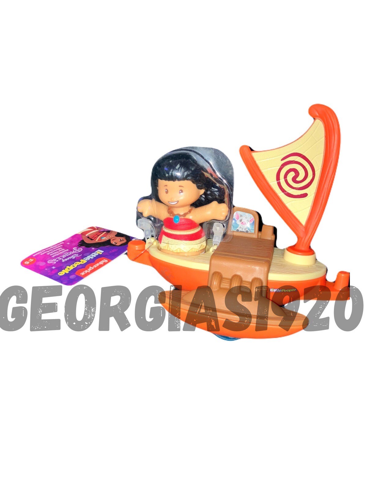 Fisher Little People Disney Princess Float Parade Moana Raft Boat RARE ...