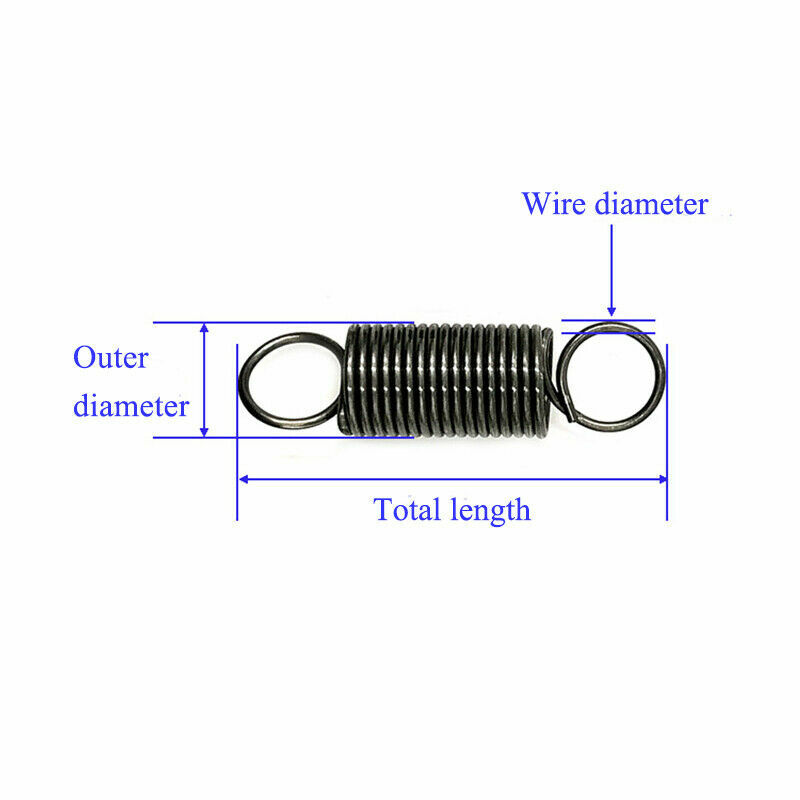Wire Dia 3mm Extension spring Tension Expansion Extending Spring Length ...