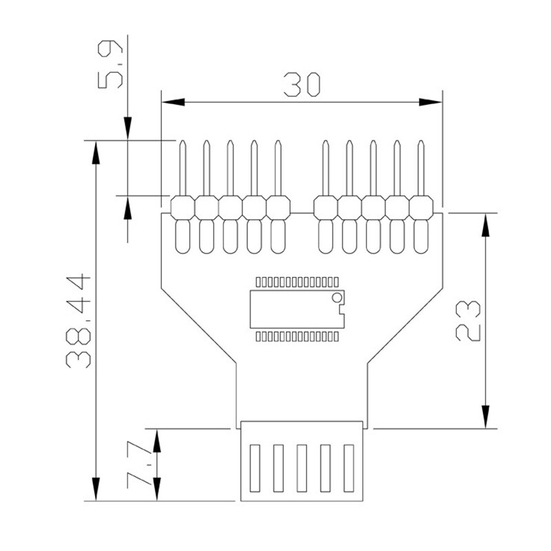 USB 2.0 1 To 2 Port 9 Pin Cable Adapter Motherboard Front Panel Plug ...