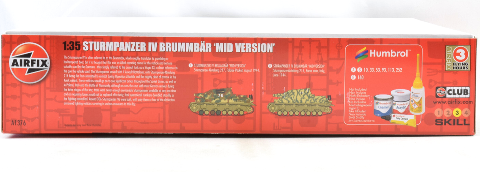 Airfix Sturmpanzer IV Brummbar - Mid Version 1:35 Plastic Model Tank ...