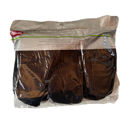 Wilson Long Neck Nylon Padded Golf Club Head Covers Set of 3 Black 1, 3 ...