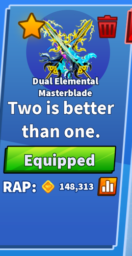 Dual Elemental Masterblade BUNDLE | Blade Ball | Roblox | | eBay