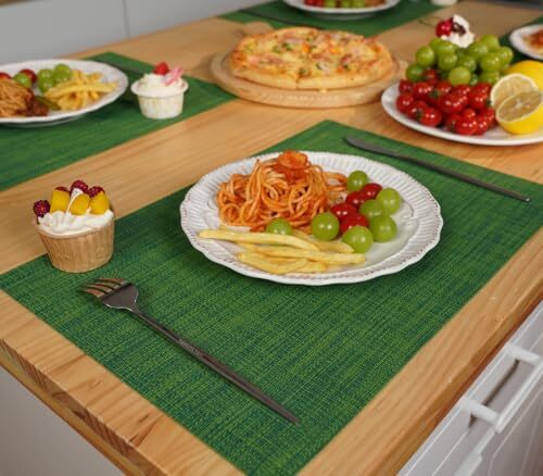 Placemats Set of 4 Washable Heat-Resistant Non 4pcs placemats A-algae ...