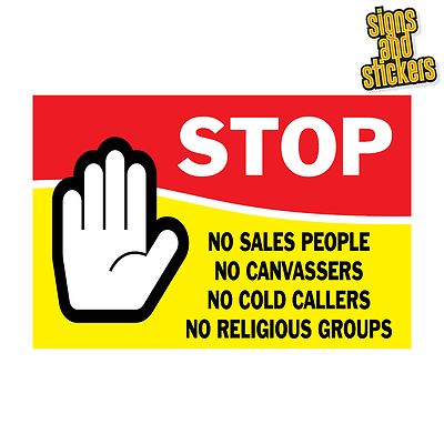 No Cold Callers Sign Sticker, No Canvassers, Religious Groups, Sales ...