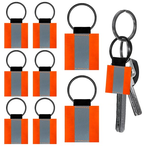 8pcs High Visibility With Ring Reflective Keychain Pendant Running ...
