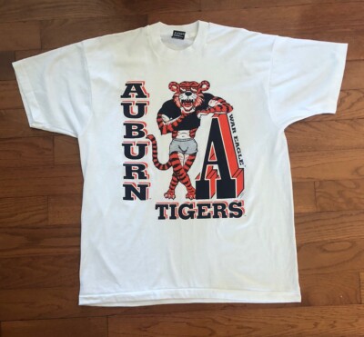 Vintage 90s Auburn Tigers Aubie T Shirt Adult XL White Made In USA ...