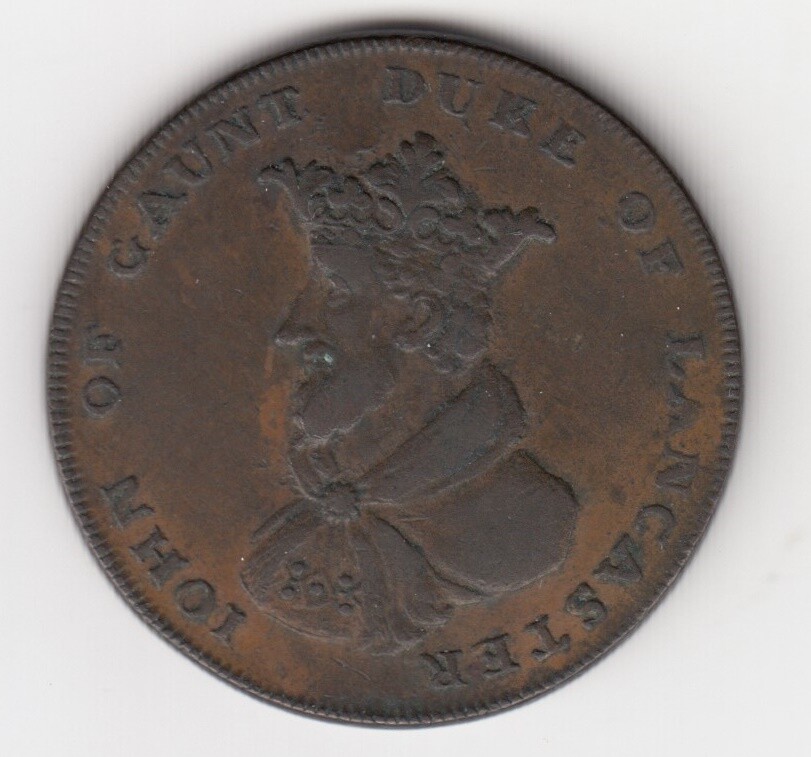 1790 Lincolnshire Sleaford 1/2 Penny Token - "John of Gaunt Duke of ...