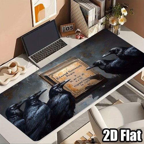 40*90cm 1pc Extra Large Gothic Dark Fantasy Mouse Pad - Gothic Crows ...
