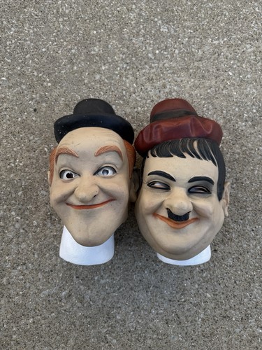 Vintage Laurel & Hardy 1985 Cesar Larry Harmon Latex Halloween Masks ...