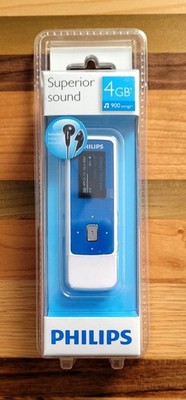 Philips GoGear Mix Blue 4 GB USB Digital Media MP3 Player NEW & Sealed ...