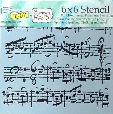 Music Stencil For Mixed Media Art Musical Notes Sheet Crafters Workshop ...