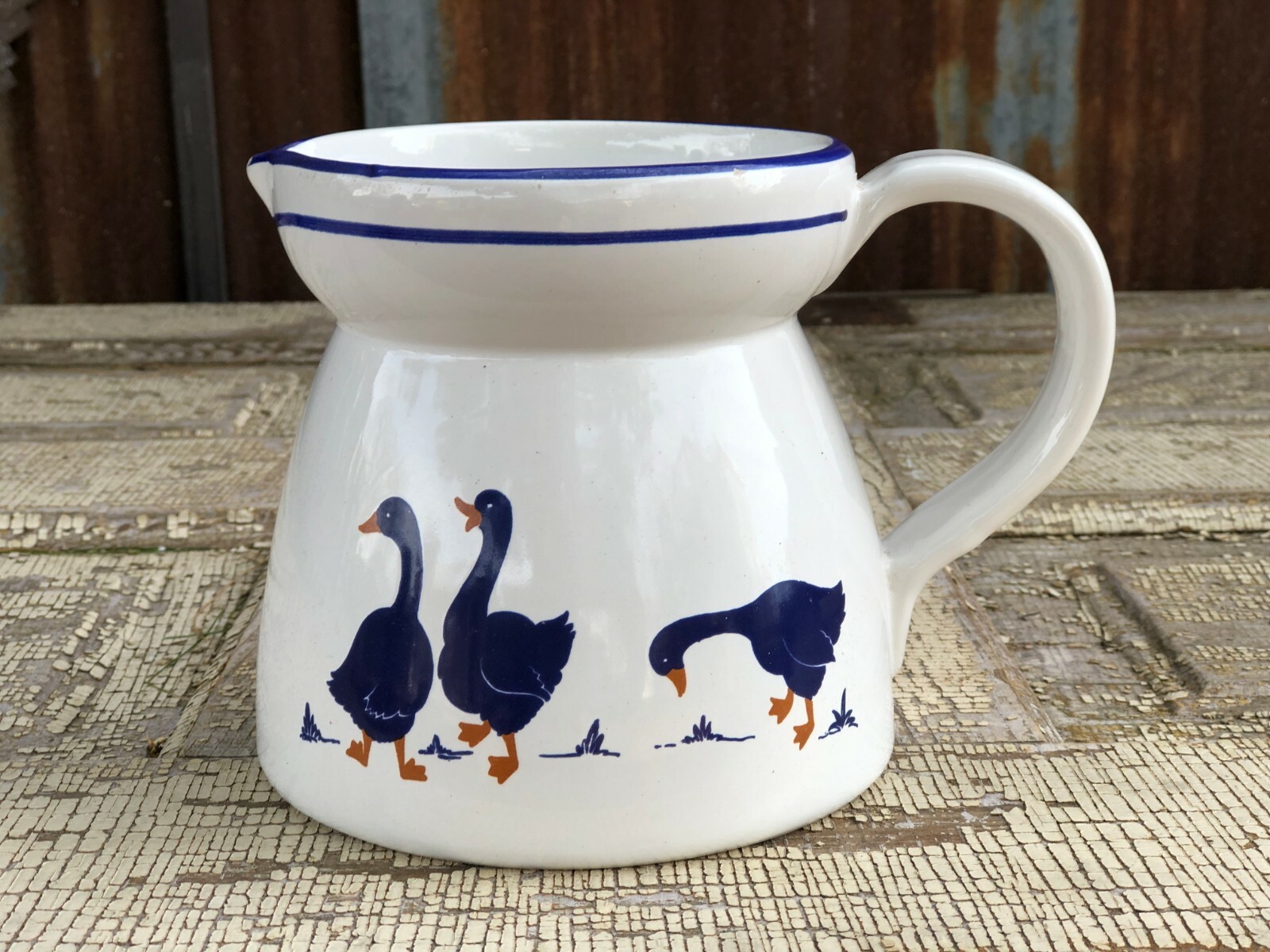 Vintage Rosenthal Netter Inc Three Blue Geese 6" Pitcher Made in Italy ...