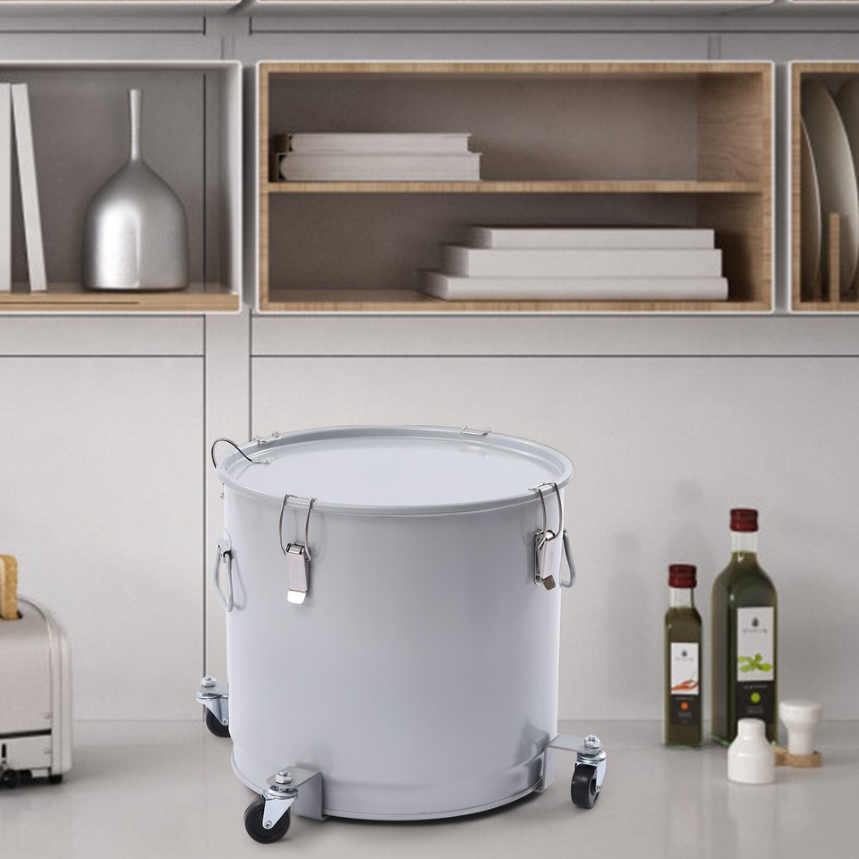 Fryer Grease Bucket Oil Disposal Caddy 10Gallon/40L Oil Bucket w/Lid ...