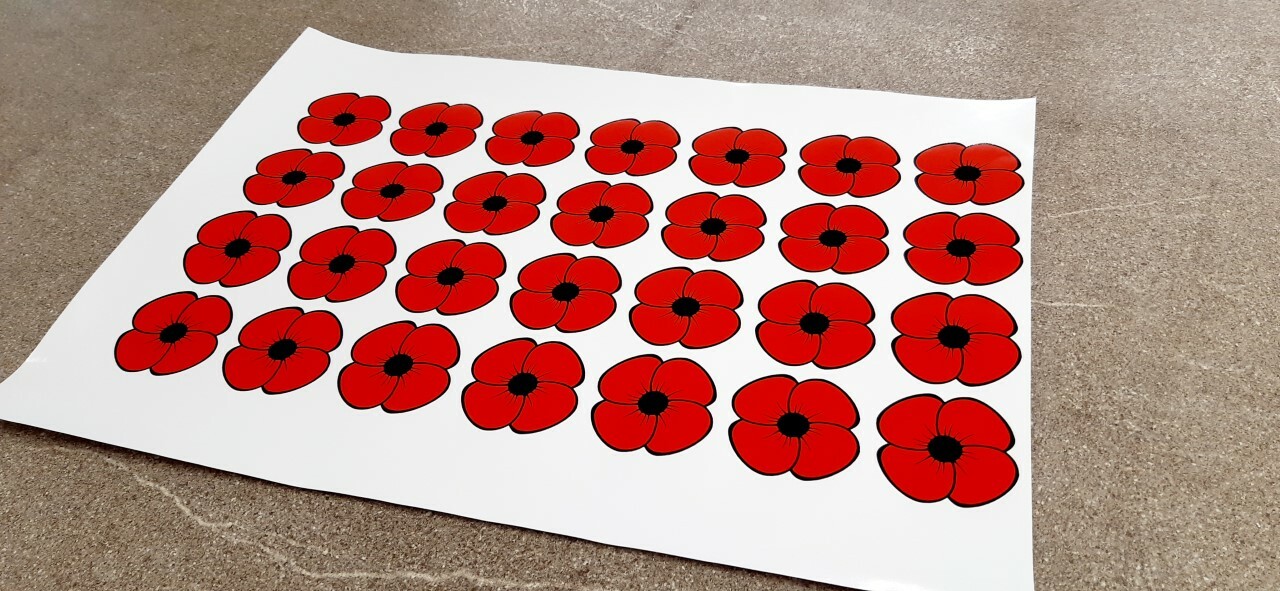 Poppy Flower Stickers Decals Water Colour Wall Window Car Remembrance ...