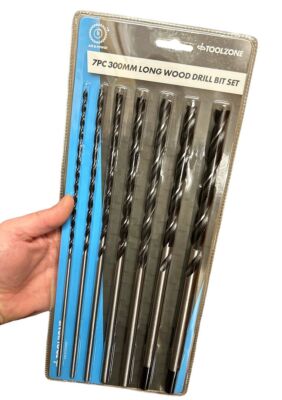 7Pce Extra Long 300mm Wood Drill Bit Set 4-13mm Lip Spur Brad Point ...