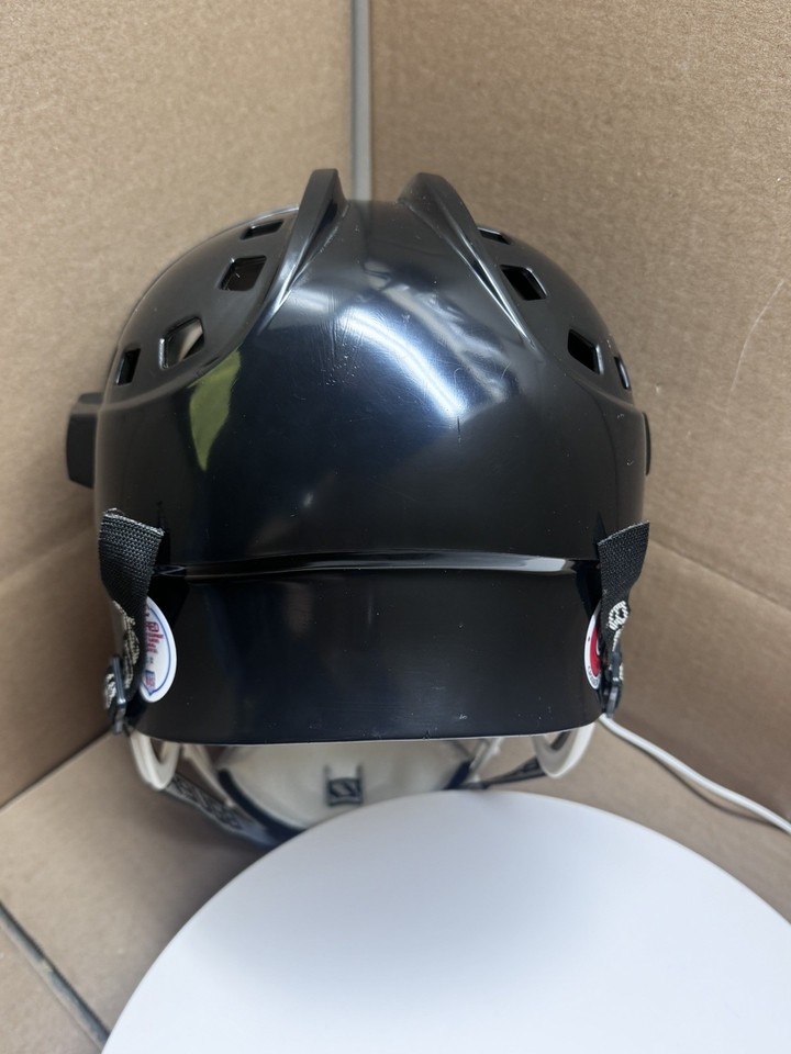 VINTAGE HASEK STYLE BLACK BAUER / COOPER SK2000 HOCKEY HELMET GOALIE ...