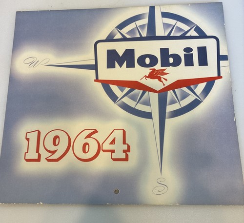 Vtg Original 1964 Mobil Oil gas advertise company Calendar unused. No ...