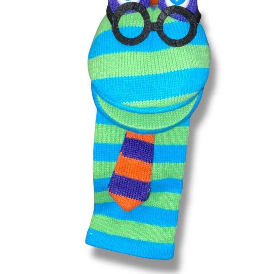 Puppet Company Sock Dylan Glasses Hand Fuzzy Hair Antenna Nursery Decor ...