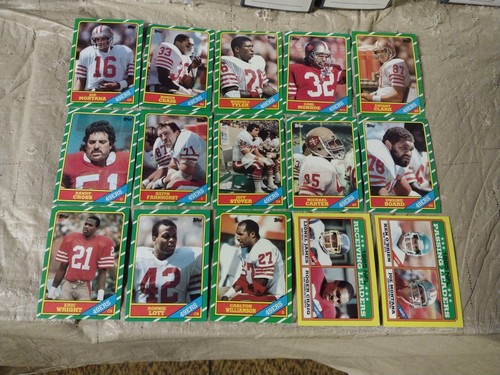 1986 Topps Football San Francisco 49ers 15 Diff Team Cards (No Rice Or ...