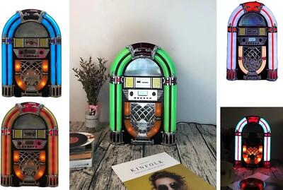 Bluetooth Jukebox USB CD Player LED SD MP3 Tabletop Desk Top Retro ...