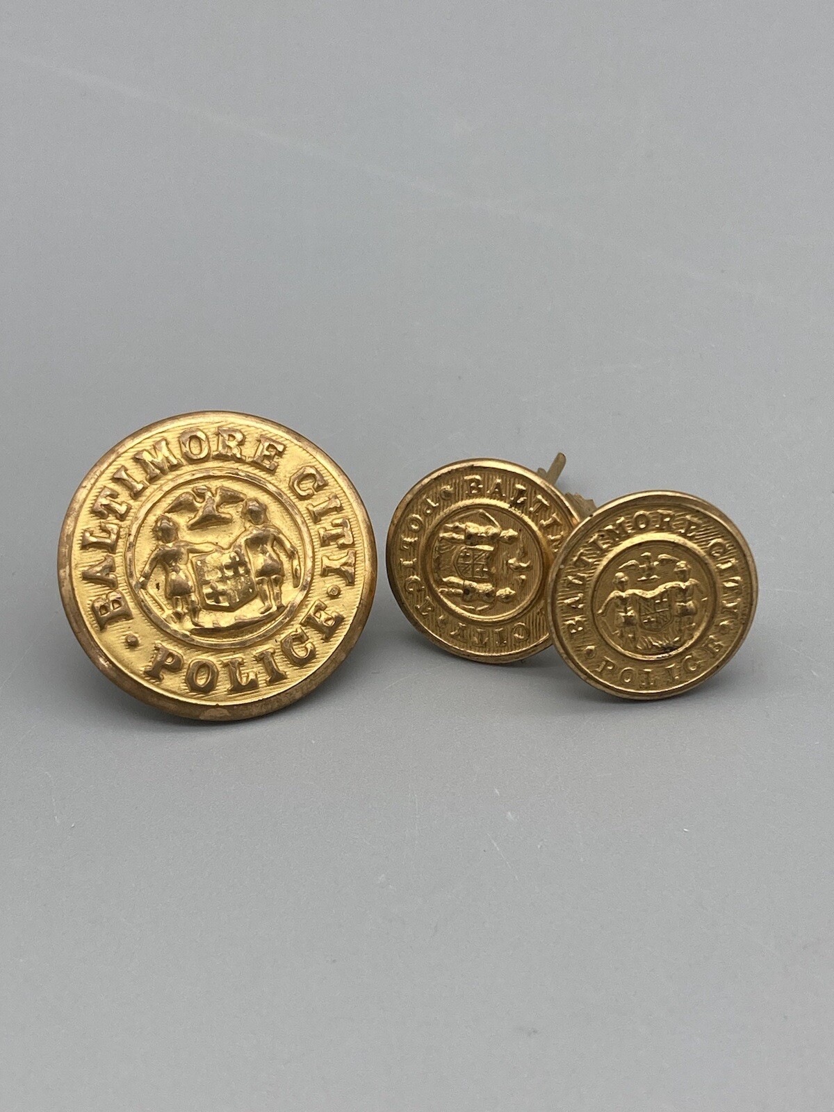 Baltimore City Police Buttons Three Vintage Law Enforcement Uniform ...