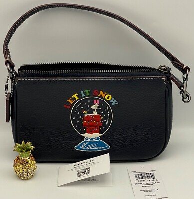 NWT Coach X PEANUTS LET IT SNOW 19 In Canvas With SNOOPY & WOODSTOCK ...