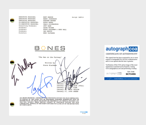 BONES SIGNED PILOT EPISODE TV SCRIPT BY 4 CAST DAVID BOREANAZ w/ ACOA ...