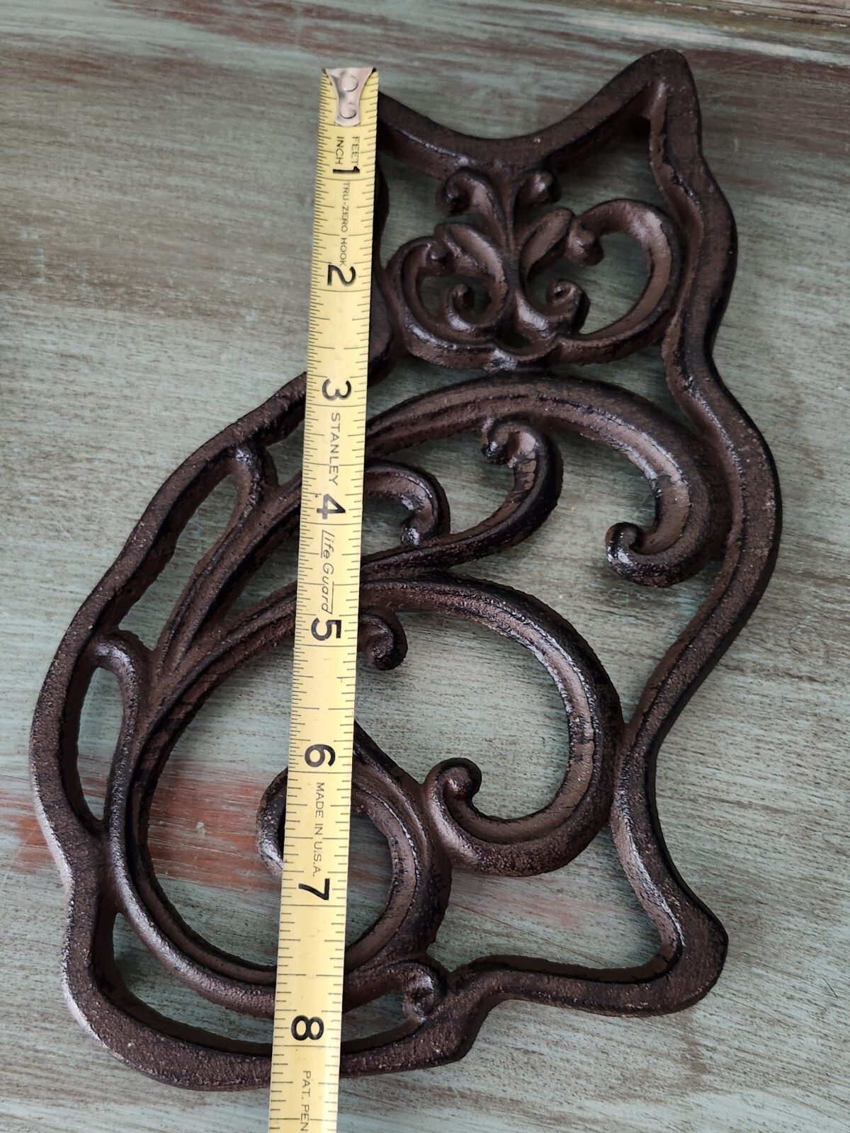 Cute French? Cast Iron Kitty Kat Trivet For Plants, Etc. 5x8 So Fun And ...