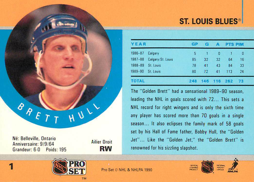 1990-91 Pro Set - Brett Hull #1 for sale online | eBay