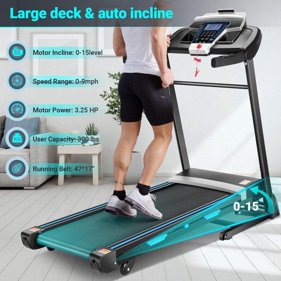 3.25HP Treadmill,APP Treadmill 300lb Capacity,Folding Treadmills w/Auto ...
