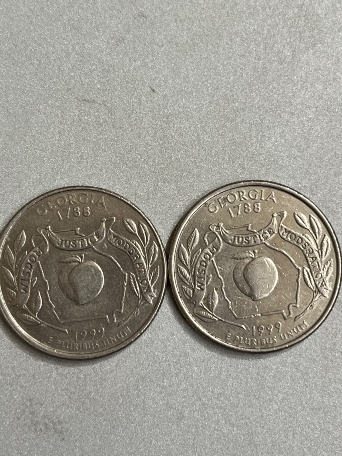 2 Original 1999 rare georgia state quarter error | eBay