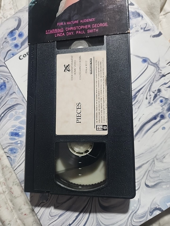 Pieces VHS tape Sci-Fi Horror Slasher Gore 1994 Edde Entertainment OOP ...