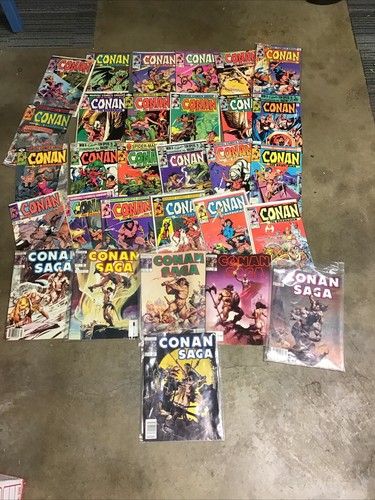 Lot Of (30) Vintage Marvel Comics Conan The Barbarian, Conan Saga ...