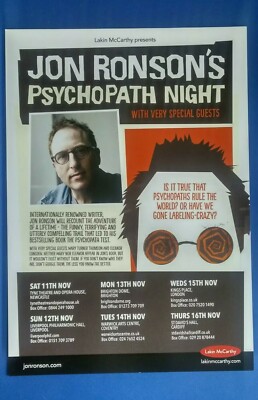 Jon Robson's 2017 Tour Flyer approx 14.7x20.7cm | eBay UK