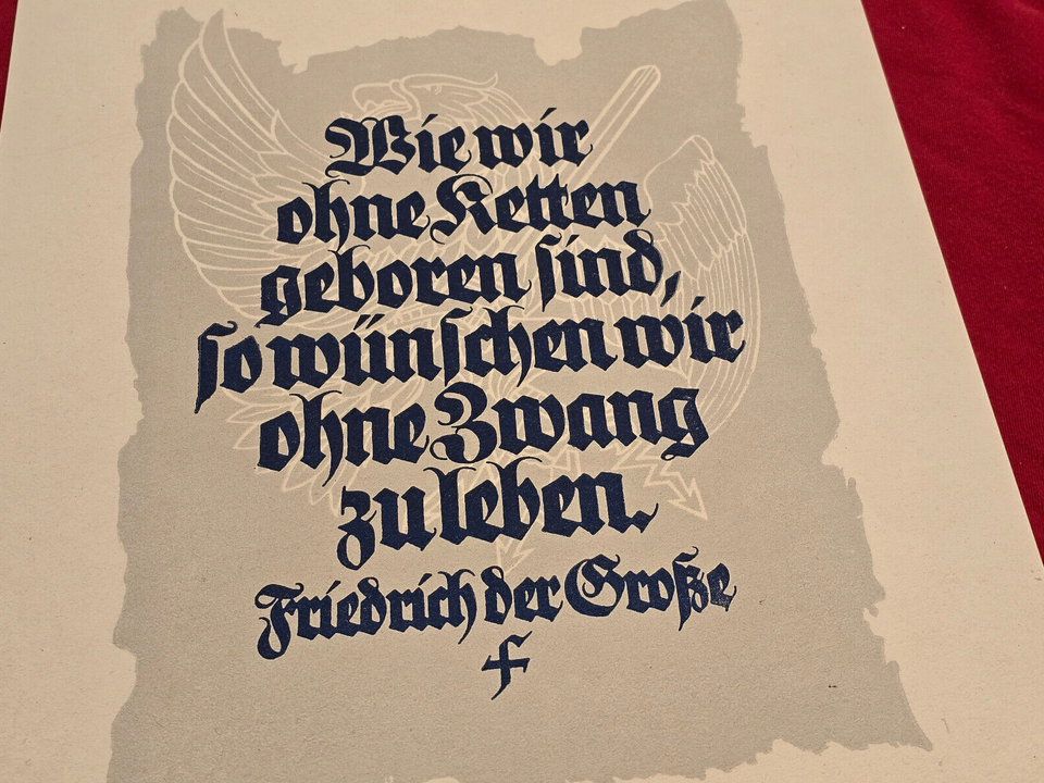 FRIEDRICH THE GREAT Third Reich German Military Propaganda Poster WW2 ...