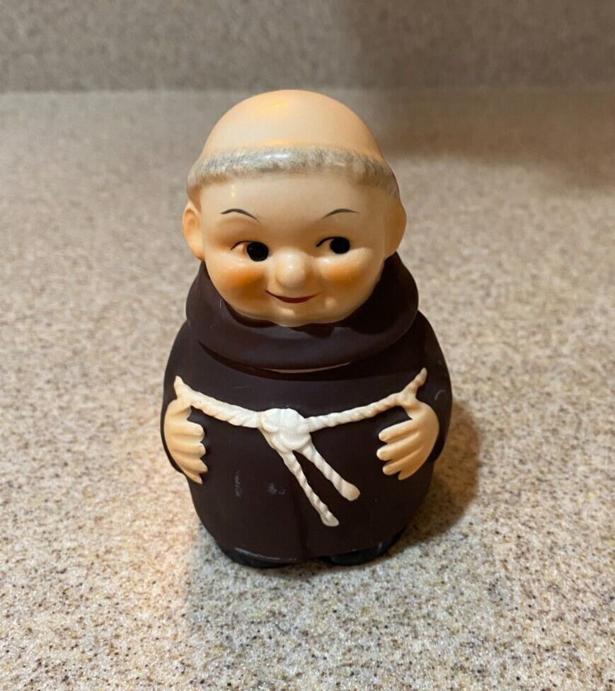 VTG Goebel Friar Tuck Monk Ceramic Condiment Dish w/ Spoon West Germany ...